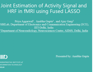 Joint Estimation of Activity Signal and HRF in fMRI using Fused LASSO | SigPort
